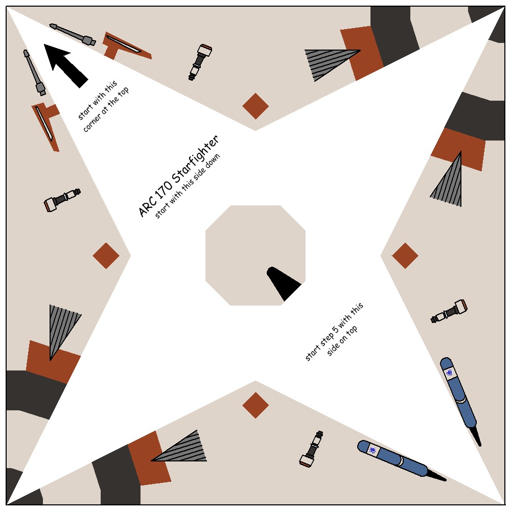 ARC 170 Starfighter – Star Wars Origami
