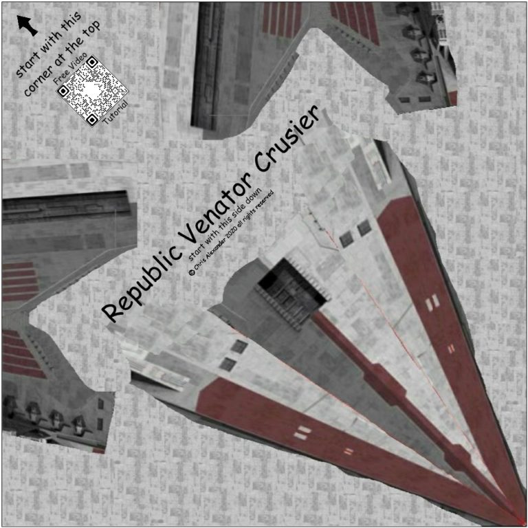 Republic Venator Cruiser – Star Wars Origami