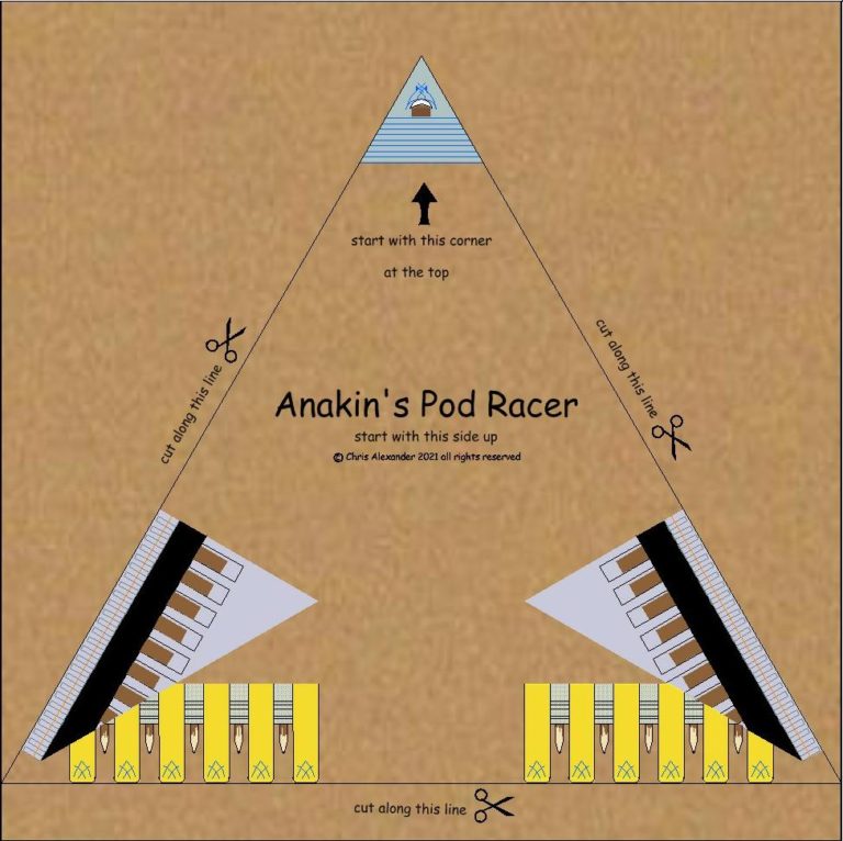 Anakin’s Podracer – Star Wars Origami